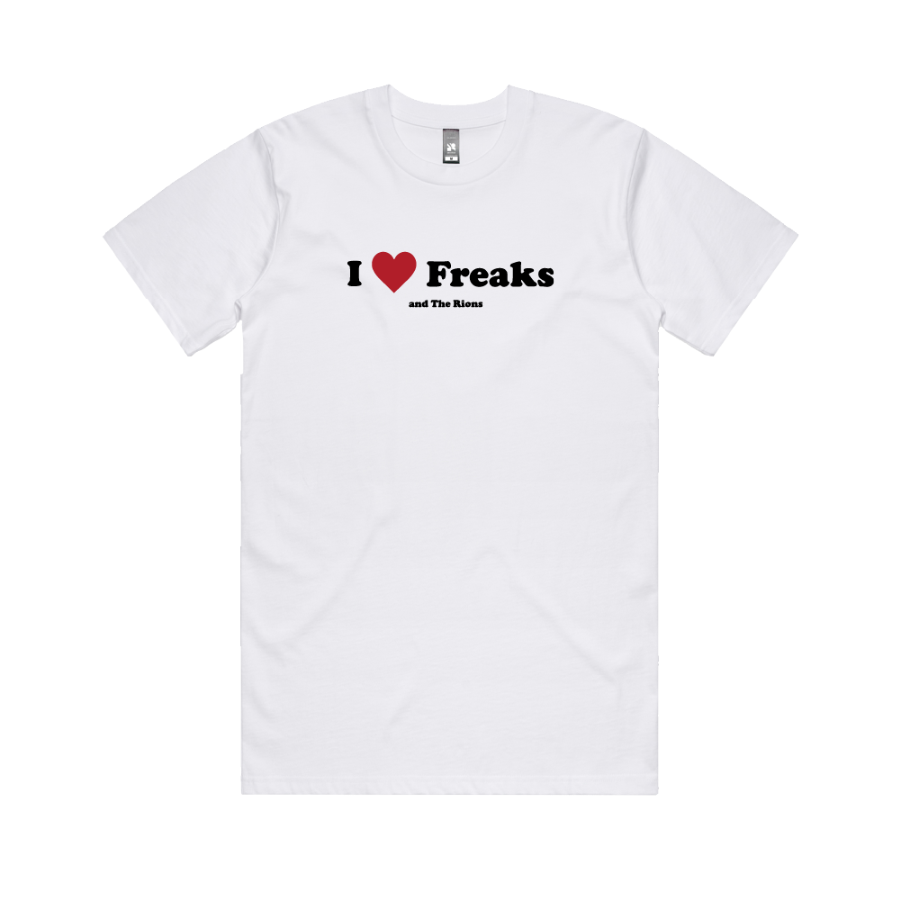 I Love Freaks and The Rions White T-Shirt – 24Hundred