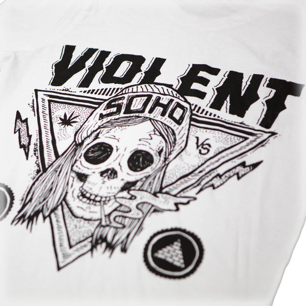 Violent Soho - Blazin' Skull Tee - White – 24Hundred