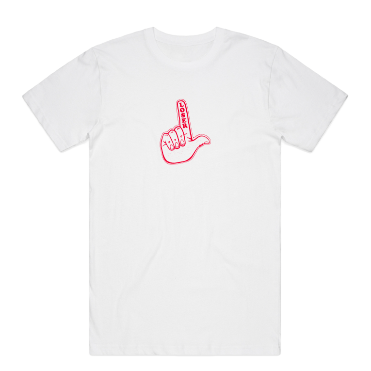 L Hand Tee (White) – 24Hundred